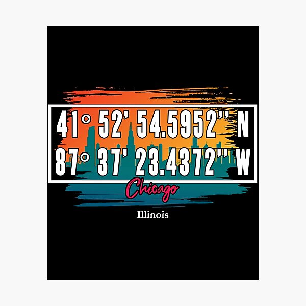 "Chicago, Illinois - Latitude and Longitude Novelty Geolocation ...