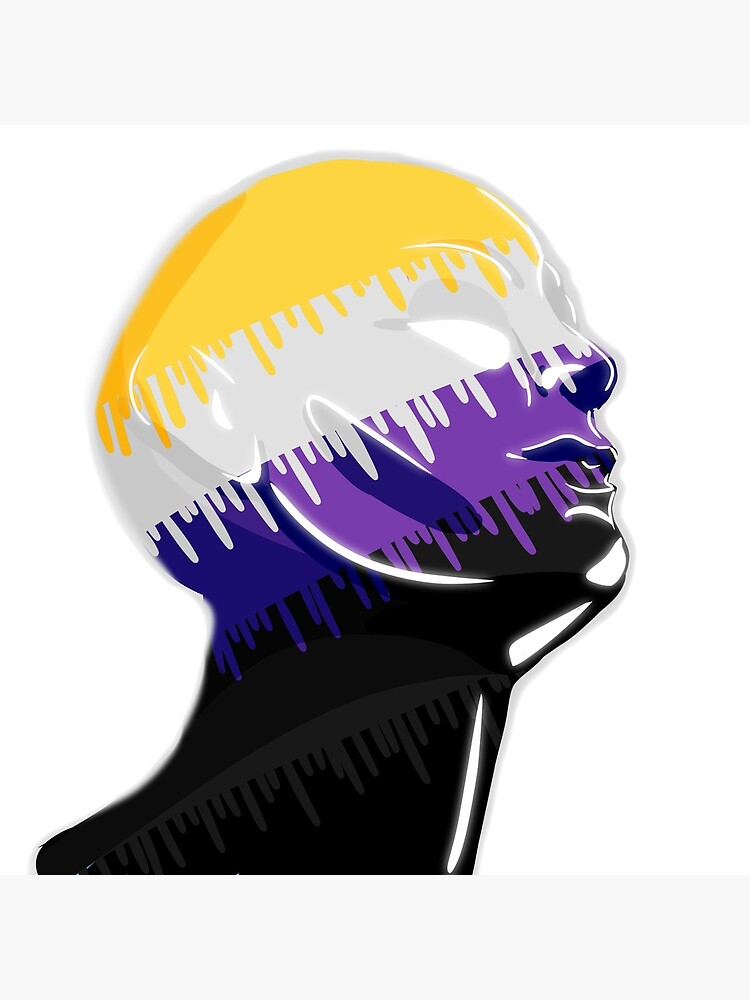 "Non-Binary Face Flag Transparent" Poster for Sale by TheBoy25 | Redbubble