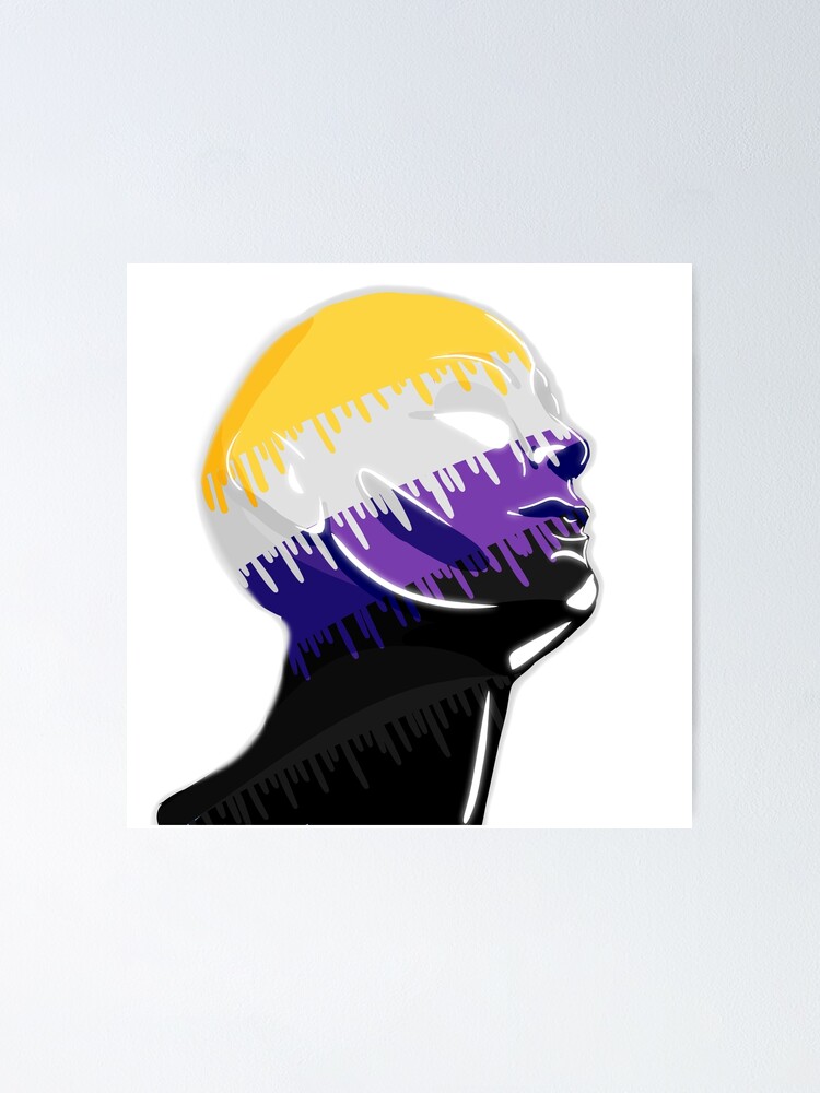 "Non-Binary Face Flag Transparent" Poster for Sale by TheBoy25 | Redbubble