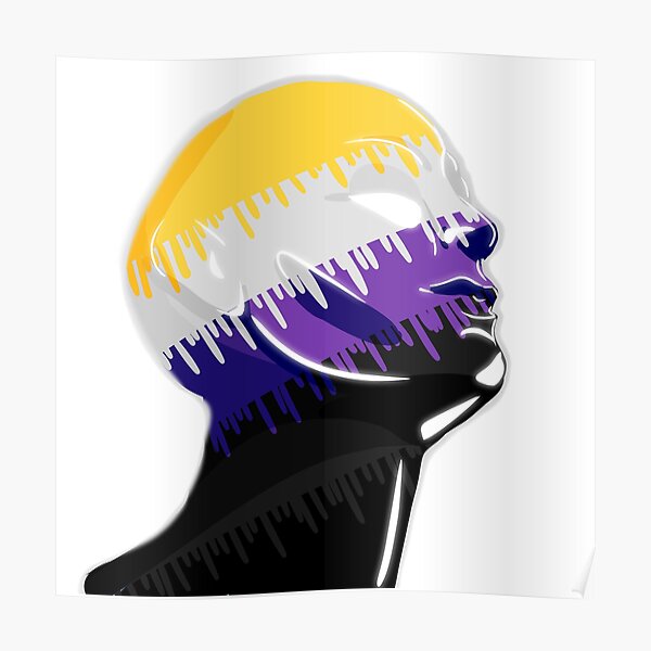 "Non-Binary Face Flag Transparent" Poster for Sale by TheBoy25 | Redbubble