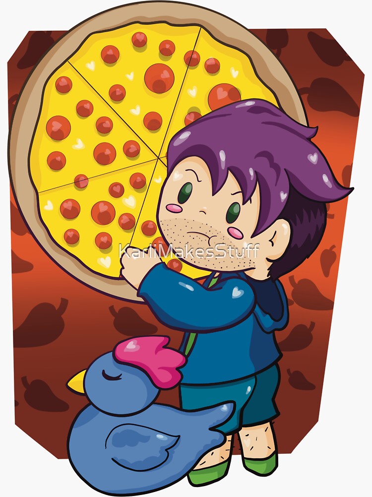 "Shane Stardew Valley Hand Drawn Art | Gamer Gift | Pizza Chicken Blue ...