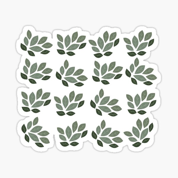 "Sage Green Leafy Pattern" Sticker by Designsbyshell | Redbubble