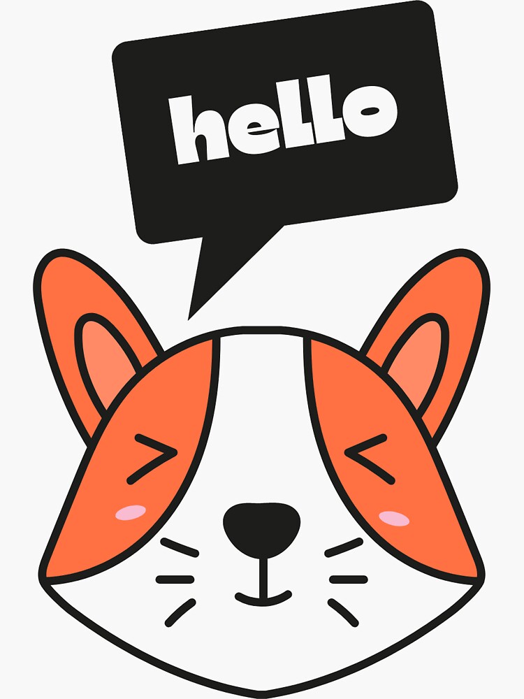 "cat hello" Sticker for Sale by hussein888 | Redbubble