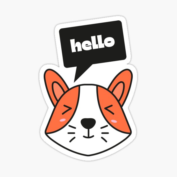 "cat hello" Sticker for Sale by hussein888 | Redbubble