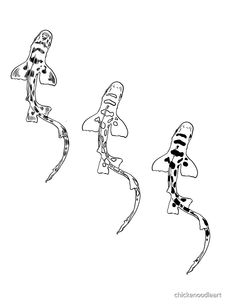 "Leopard Shark" Sticker for Sale by chickenoodleart | Redbubble