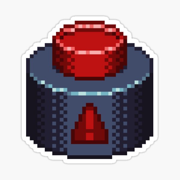 Pegatina «Gran botón rojo Pixel Art» de KatNat3 | Redbubble