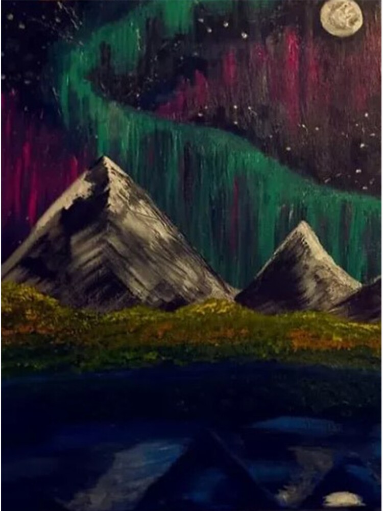 "Cosmic Mountains (Bob Ross Inspired)" Sticker by RBaxterArtwork ...