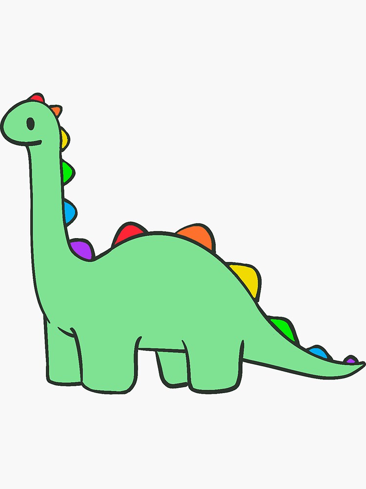 "Rainbow Brontosaurus " Sticker by harachb | Redbubble