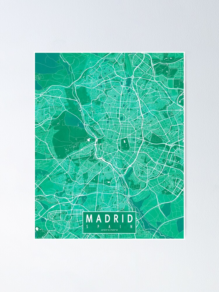"Madrid City Map of Spain - Watercolor" Poster for Sale by deMAP ...