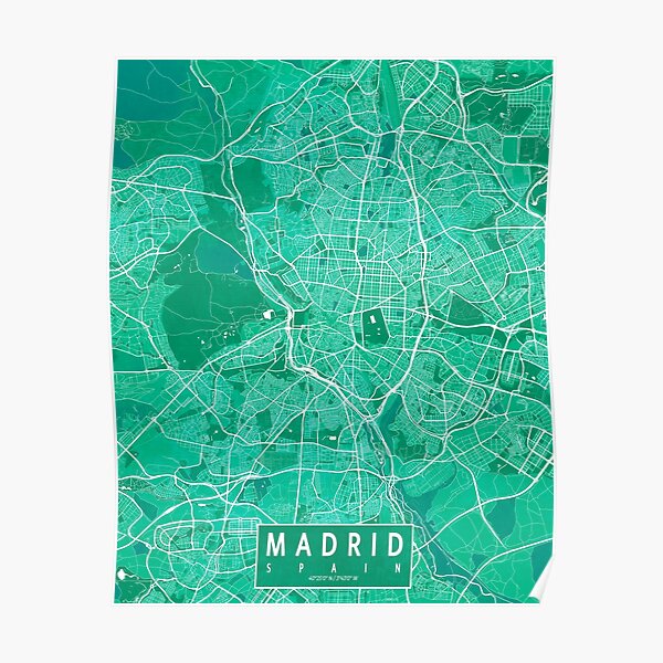 "Madrid City Map of Spain - Watercolor" Poster for Sale by deMAP ...