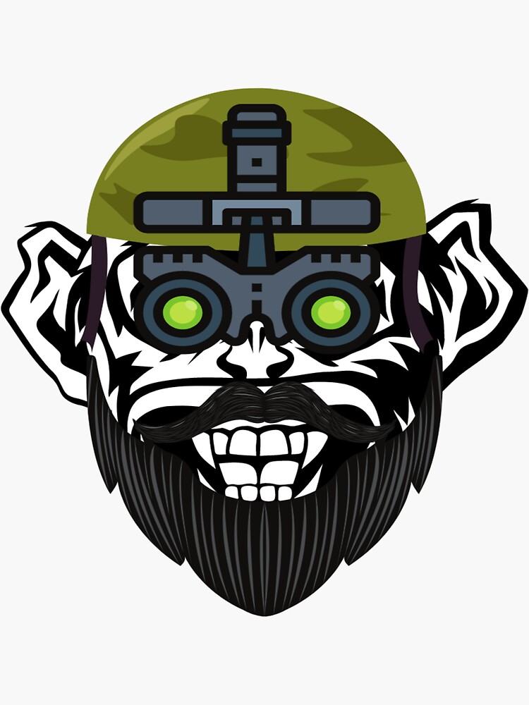 "Tactical monkey" Sticker by MrPrimus | Redbubble