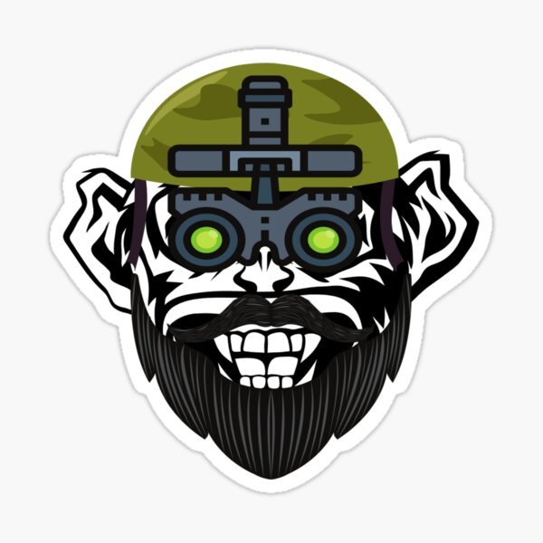 "Tactical monkey" Sticker by MrPrimus | Redbubble