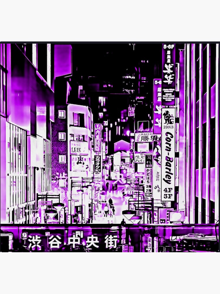 "Purple Town" Sticker by Ragedon | Redbubble