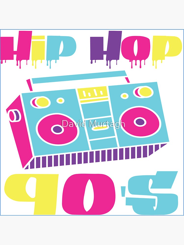 "Hip Hop Nineties - - Retro Style 1990s - Boom Box" Sticker by ...