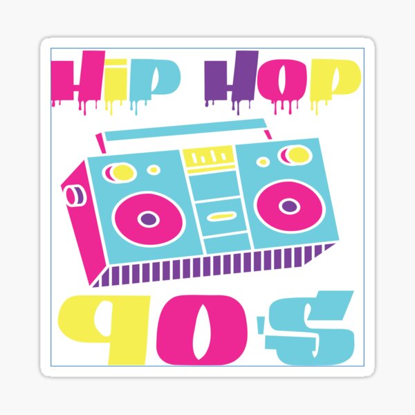 "Hip Hop Nineties - - Retro Style 1990s - Boom Box" Sticker by ...