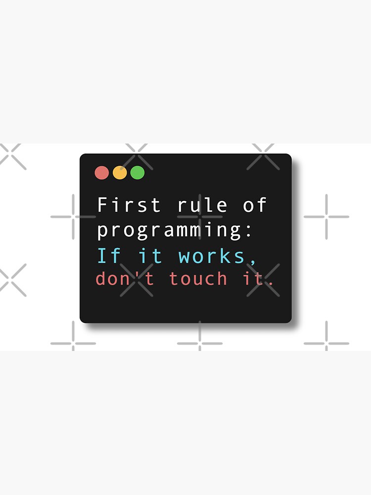 "First Rule of Programming" Cap for Sale by Justina Designs | Redbubble