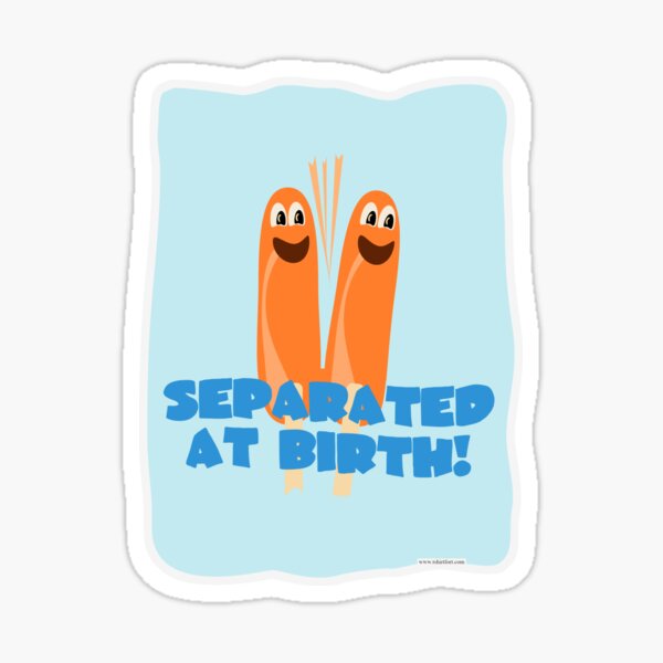 "Separated Popsicle Fun Food Cartoon Slogan" Sticker for Sale by ...