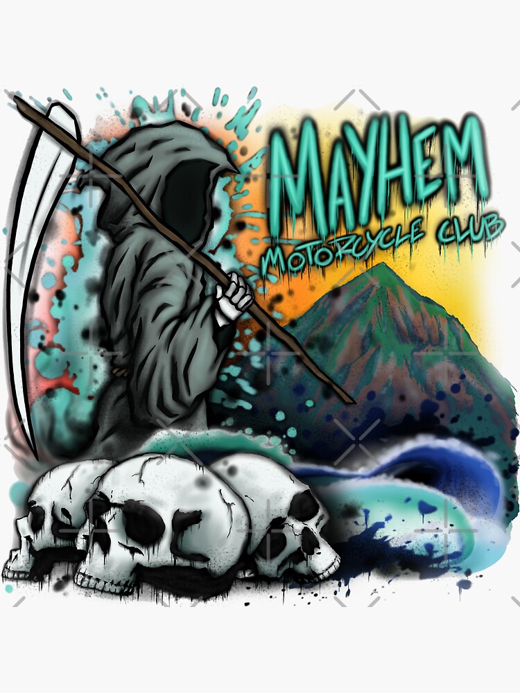 "Mayhem Graffiti Tag" Sticker by TraDigiArt | Redbubble