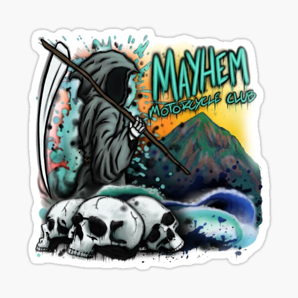 "Mayhem Graffiti Tag" Sticker by TraDigiArt | Redbubble