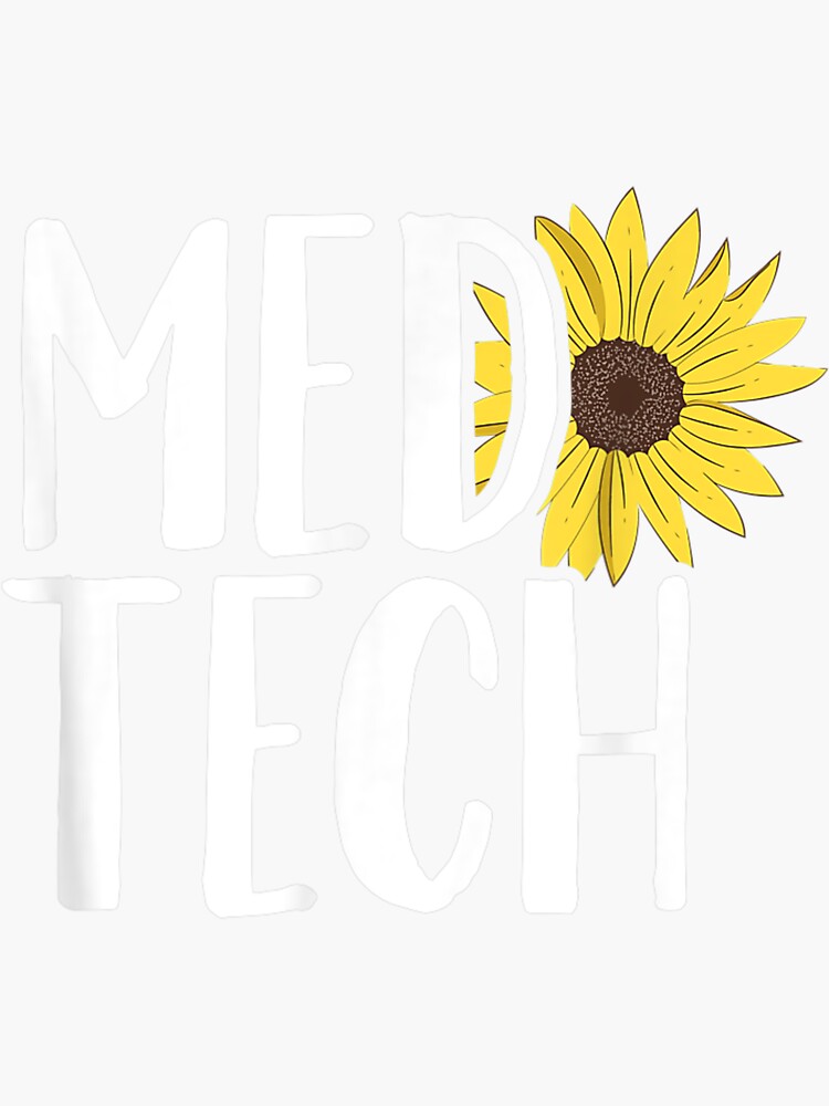 "Cute Med Tech CNA with Sunflower" Sticker by VerityKingStore | Redbubble