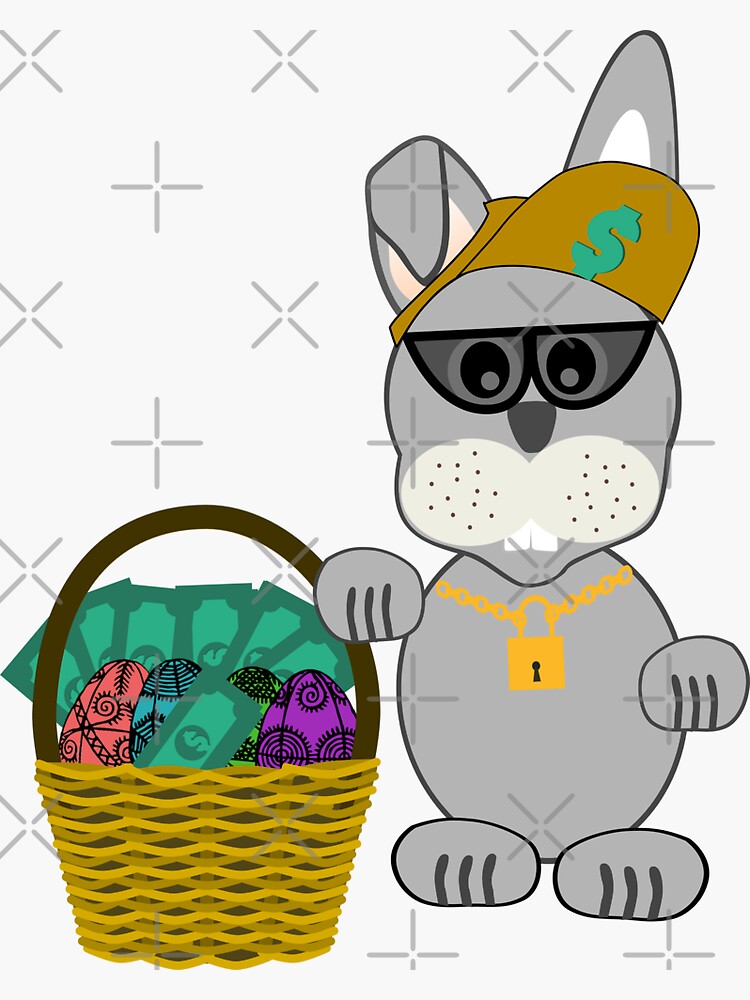 "Gangster Easter Bunny" Sticker by DE-Couple | Redbubble