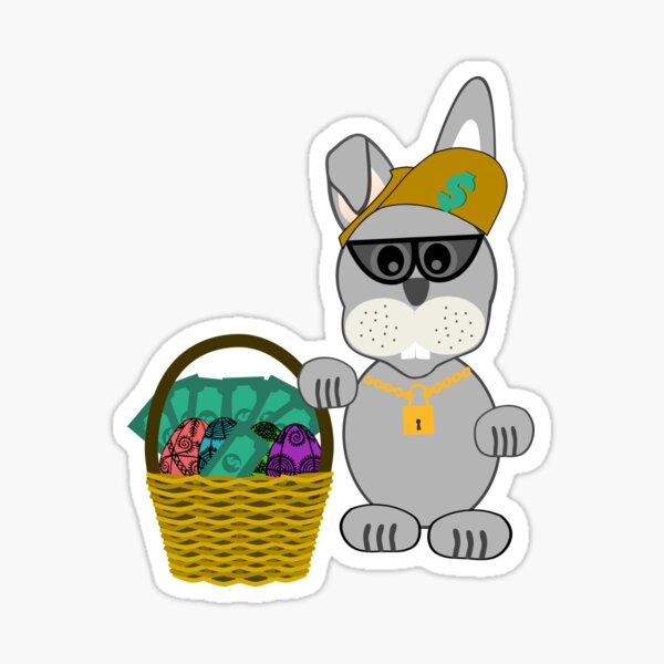 "Gangster Easter Bunny" Sticker by DE-Couple | Redbubble