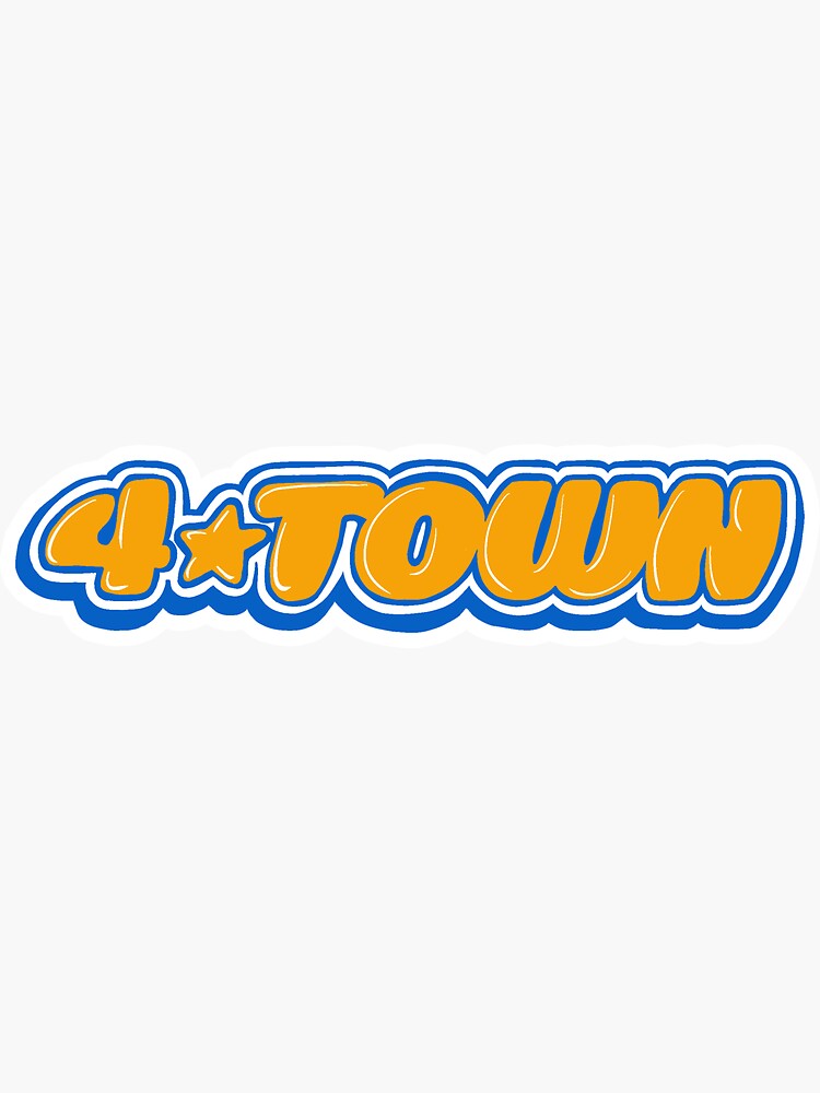 "4*Town Logo" Sticker for Sale by TessBug13 | Redbubble