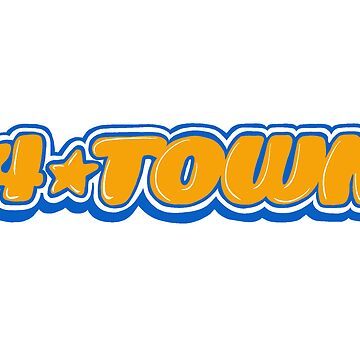 "4*Town Logo" Sticker for Sale by TessBug13 | Redbubble