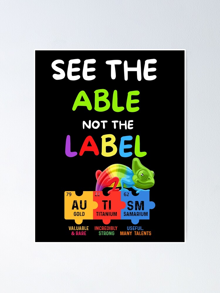 "See the Able not the Label Autism Awareness Dino" Poster by Sweet-A ...