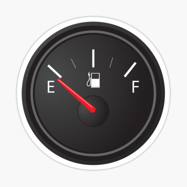 "Low fuel gauge, Classic design Classic ." Sticker by matotnmgladu ...