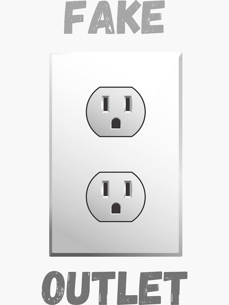 "Fake outlet sticker" Sticker by VIPlogos | Redbubble