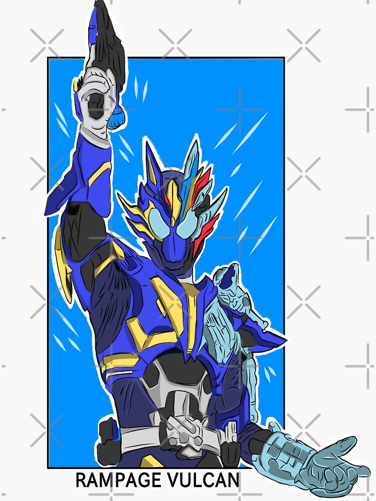 "KAMEN RIDER RAMPAGE VULCAN" Sticker by Babiborok | Redbubble