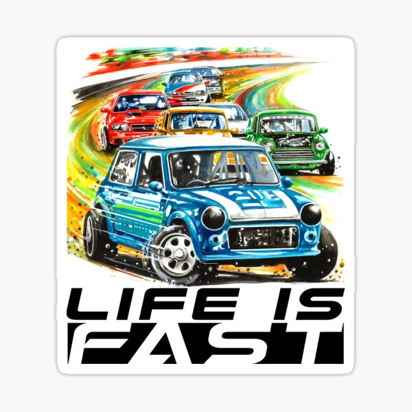 "Life is fast" Sticker for Sale by Concept-Hub | Redbubble