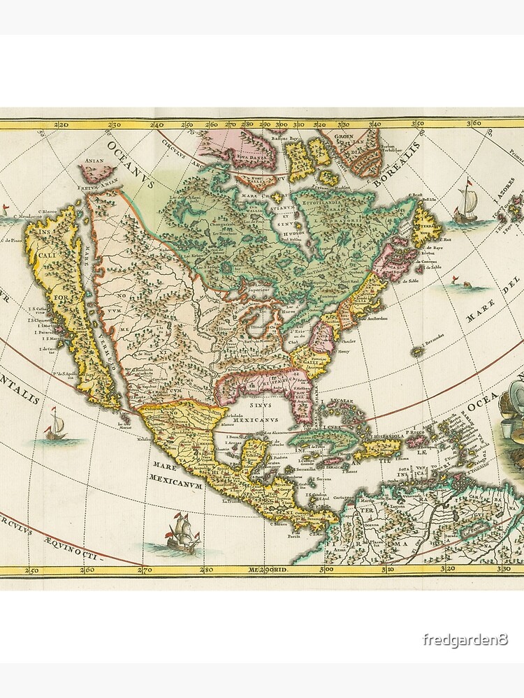 Póster «Mapa antiguo vintage de América del Norte 1699» de fredgarden8 ...