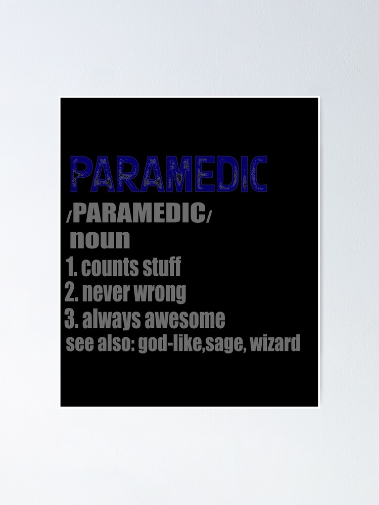 Poster « Définition cadeau paramédical, travail paramédical, café ...