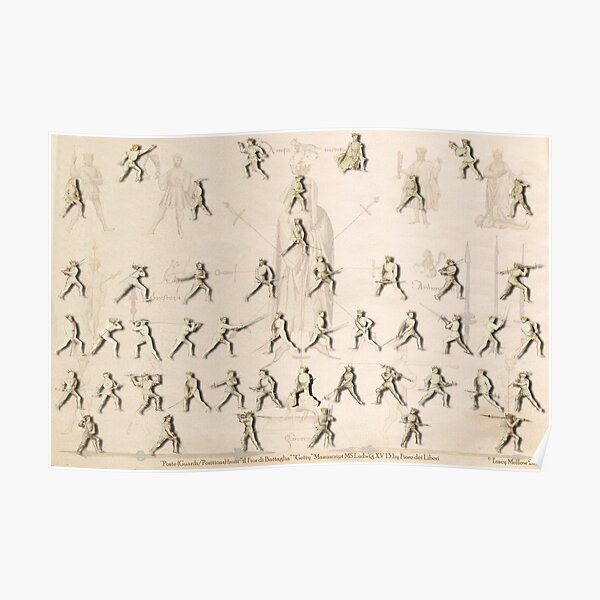 "The Poste (Positions/Guards) "Getty" Fiore dei Liberi" Poster for Sale ...