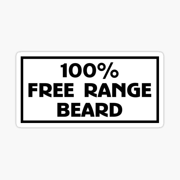 "beard, free range" Sticker for Sale by BChinBeards | Redbubble