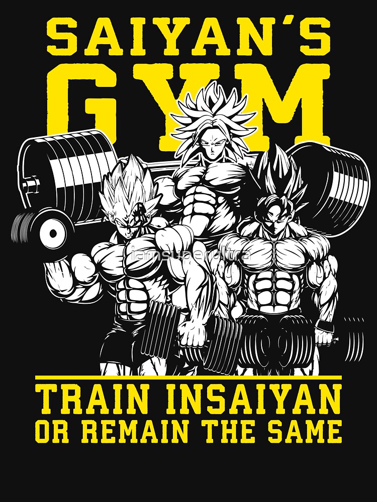 Saiyans Gym Train Insaiyan Anime Gym Motivational T Shirt For