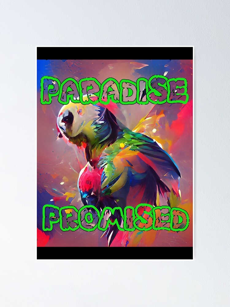 "Paradise Promised - A vibrant AI-powered graphic " Poster for Sale by ...