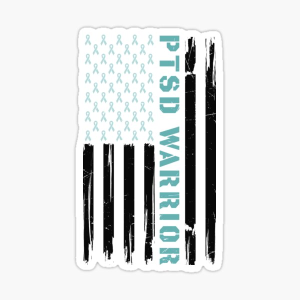 "PTSD warrior" Sticker by pnkpopcorn | Redbubble