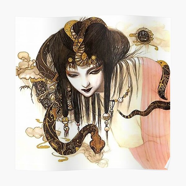 "Yoshitaka Amano - Snake Lady Poster" Poster for Sale by jamesbrace ...