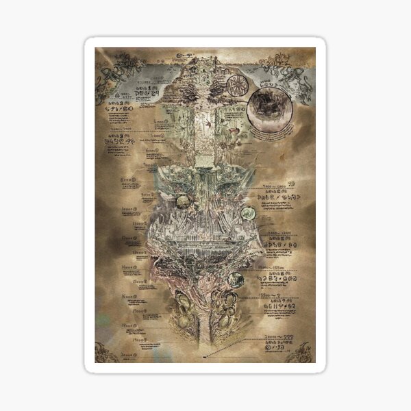 "Made in Abyss - The Abyss Map Poster classic " Sticker by amoslemos ...