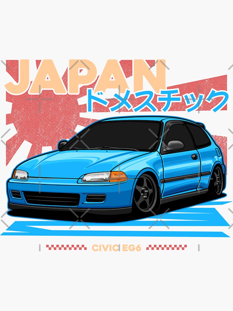 "Civic EG6" Sticker by idrdesign | Redbubble