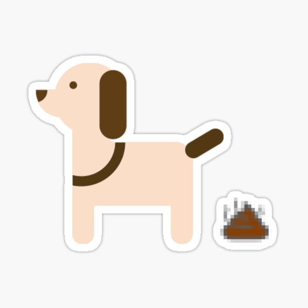 "dogs pooping" Sticker by KoreaEagle | Redbubble