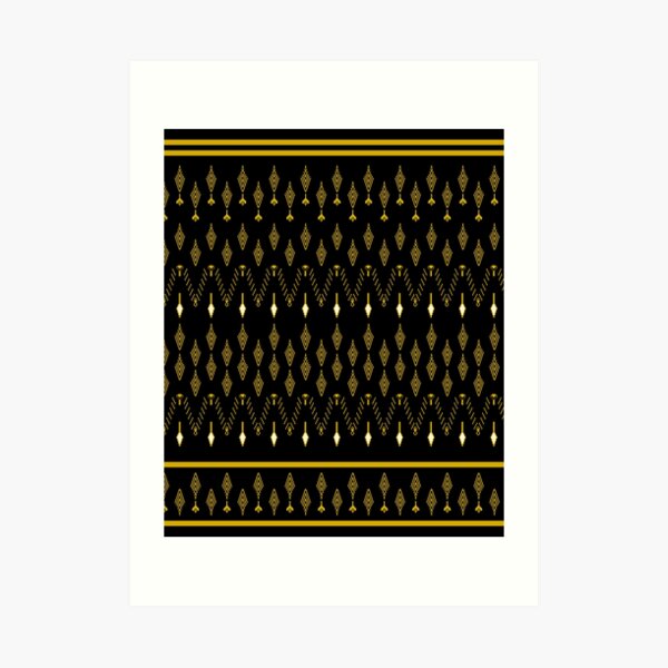 "Thai Silk | Traditional Thai Silk Design | Black And Gold Thai Silk ...