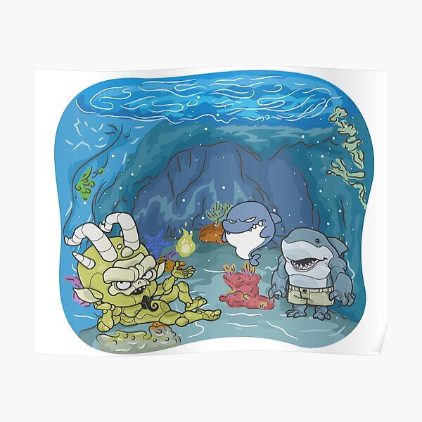 "Underwater Gangsta - Funny Cartoon of Ocean Gangsters" Poster for Sale ...