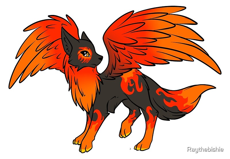 "Fire style Winged Fox" by Raythebishie | Redbubble