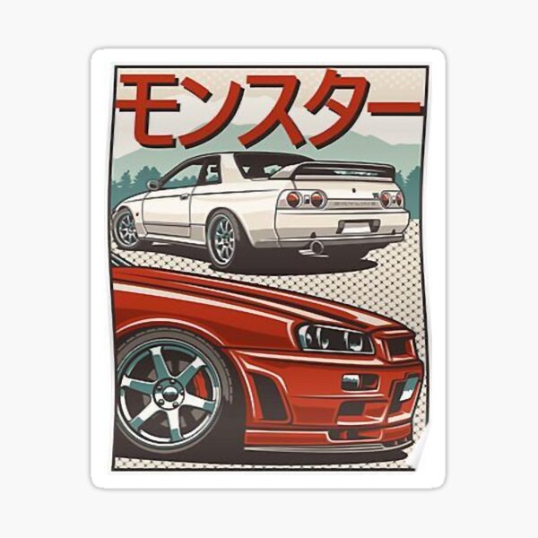 "Gifts Nissan Bnr34 Skyline Vintage" Sticker by LaraSousa1104 | Redbubble
