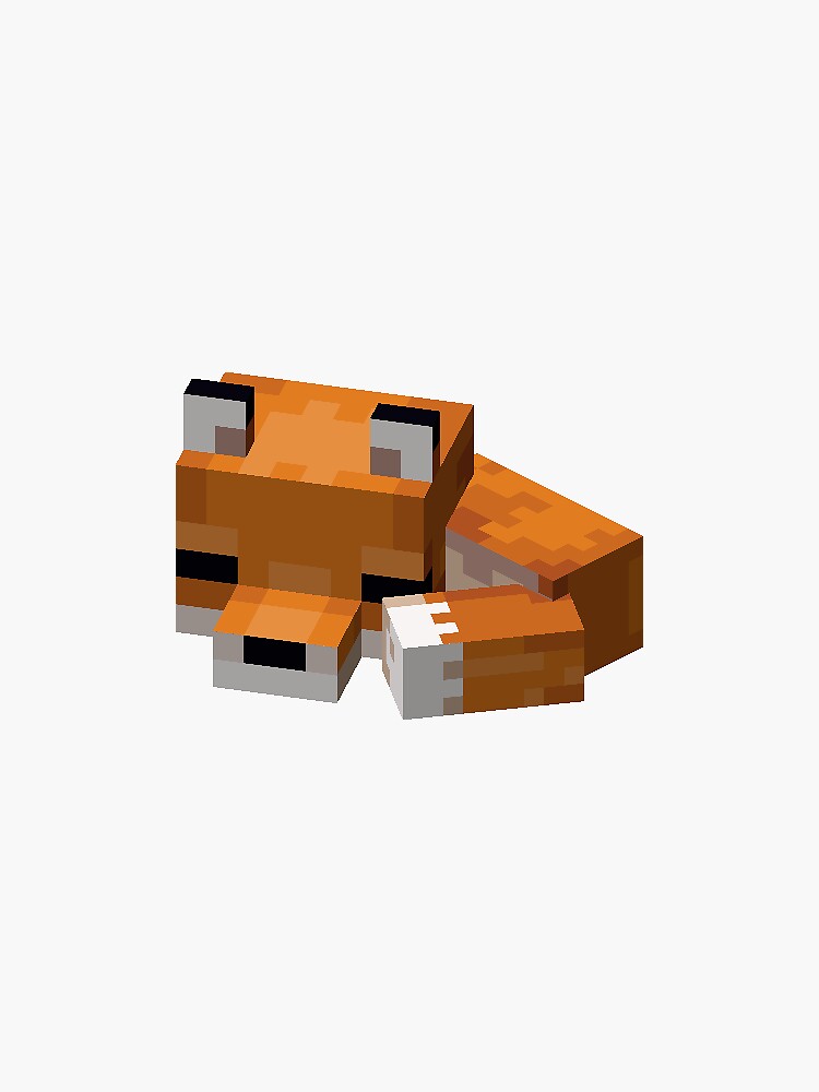 "Sleepy Minecraft Fox" Sticker by LowBrowContent | Redbubble