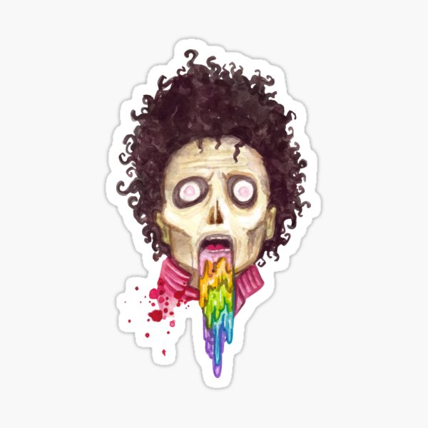 "Retro 80s Spooky Zombie LGBTQIA Gay Pride" Sticker by GrynszpanDezign ...